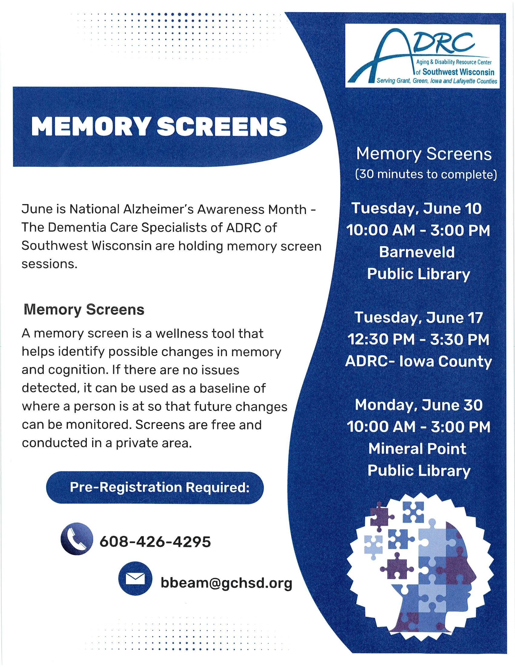 Memory Screens – Mineral Point Public Library